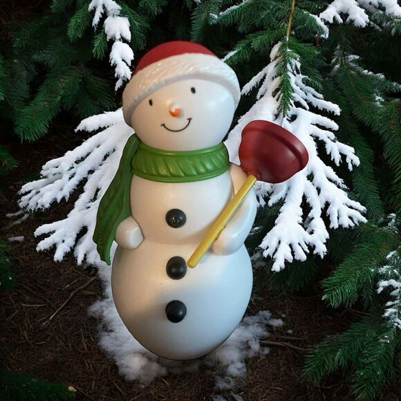 Hallmark | Holiday | Hallmark Jolly In The John Snowman Plumber Plunger ...